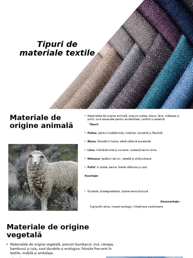 Proiect Educatie Tehnologica Materiale Textile | PDF