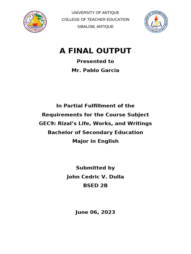 A FINAL OUTPUT gec9 | PDF