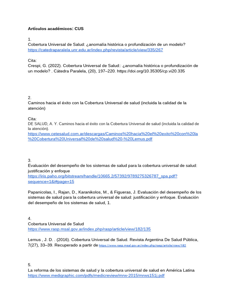 Artículos Académicos - CUS | PDF