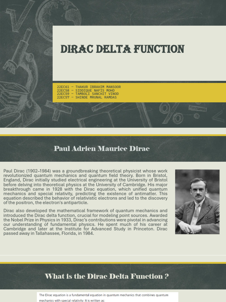 Dirac delta function (1) | PDF | Field (Physics) | Force