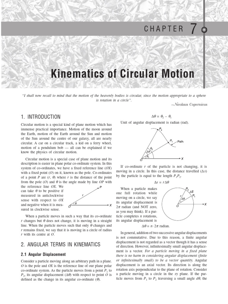 SBT Kinematics of Circular Motion | PDF | Acceleration | Velocity