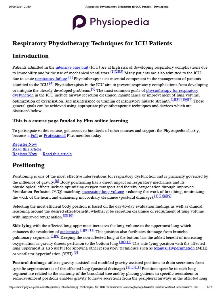 Respiratory PT for ICU | PDF | Breathing | Exhalation