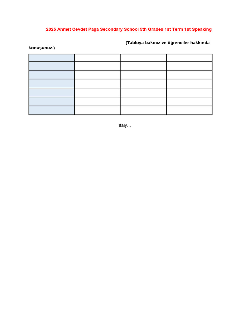 5th Grade Speaking Exam Guide 2024-2025 | PDF