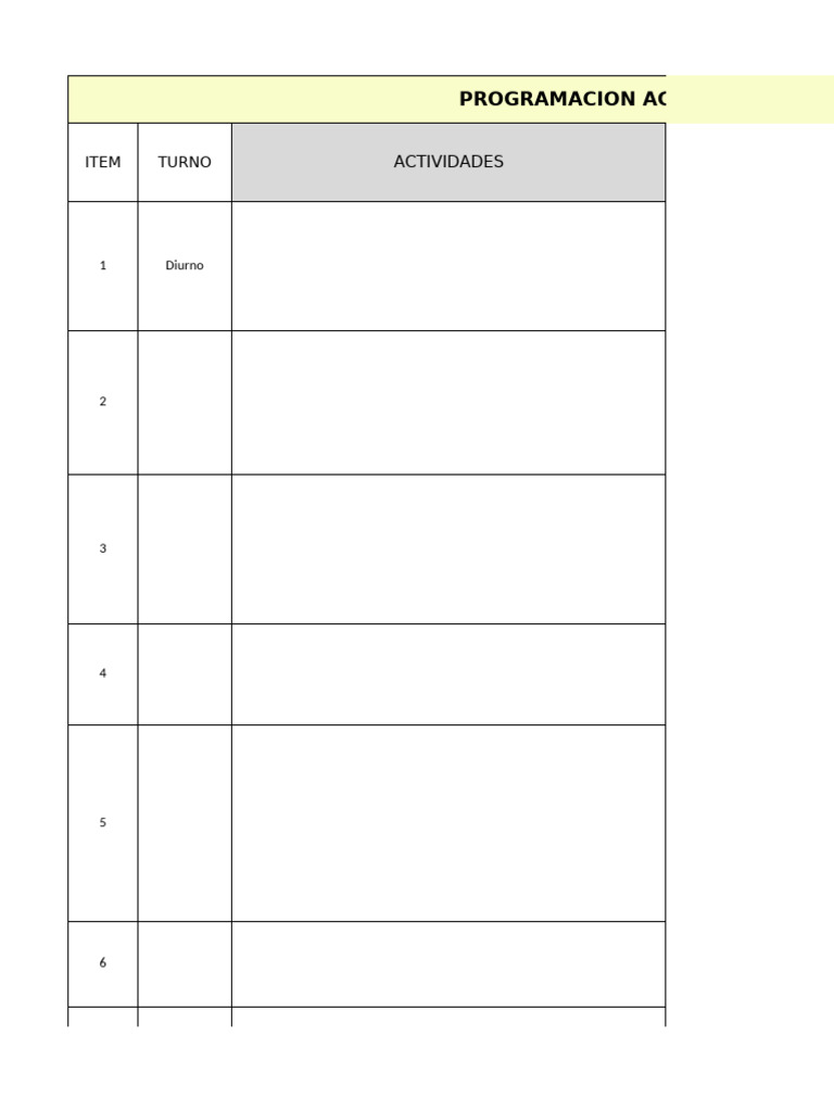 Programacion de Actividades Los Domingos y Festivos 01-12-2024 | PDF