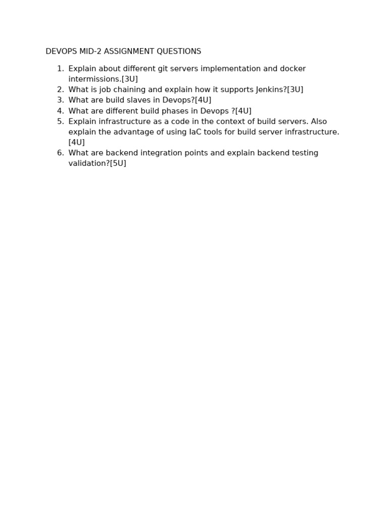 Devops Mid 2 Assignment Questions Pdf
