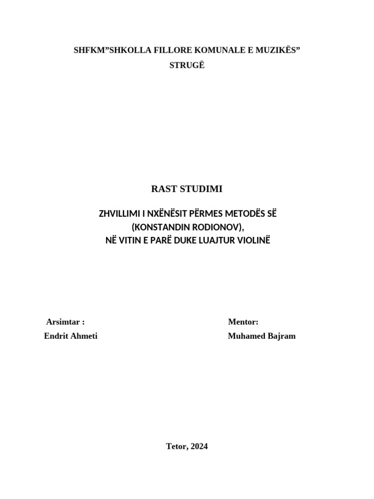 Studim Rasti -Endrit Ahmeti | PDF