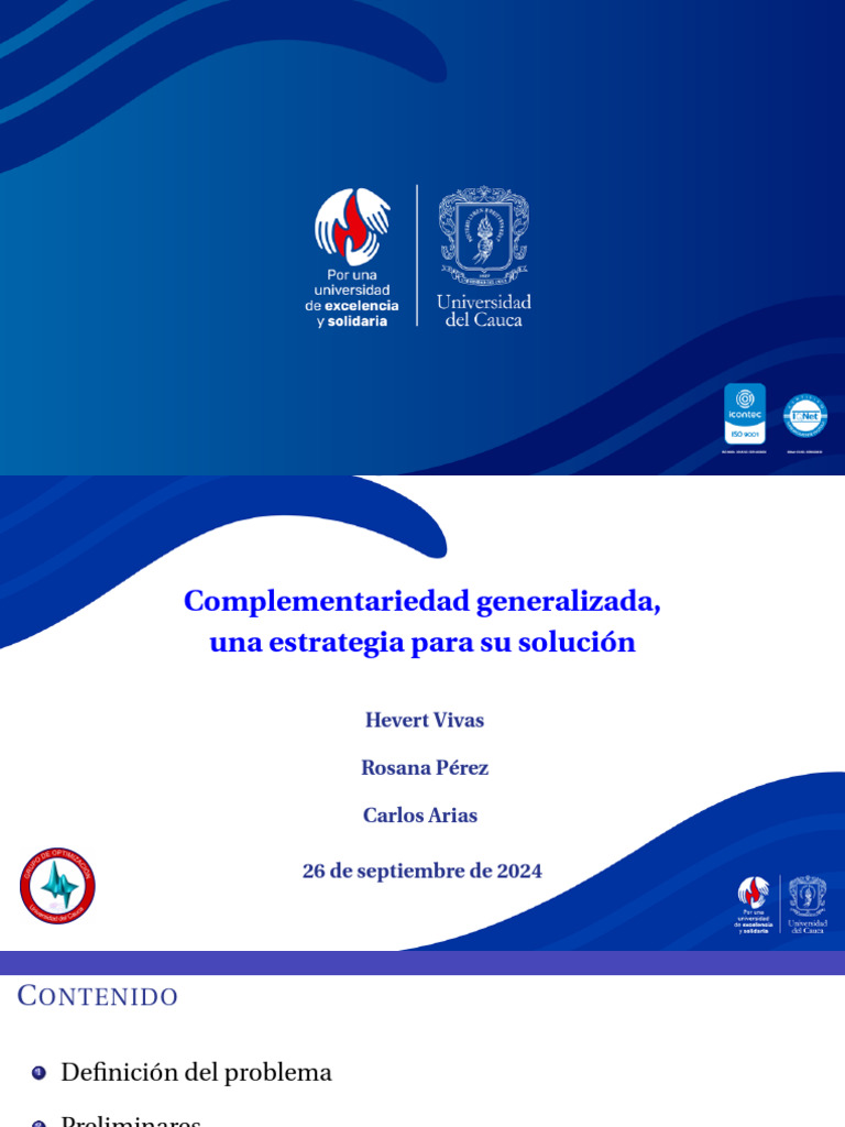 Complementariedad Generalizada, Una Estrategia para Su Solución | PDF ...
