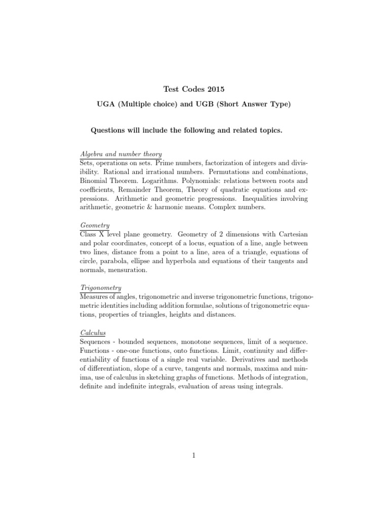 ISI_CMI_IMA | PDF | Trigonometric Functions | Function (Mathematics)