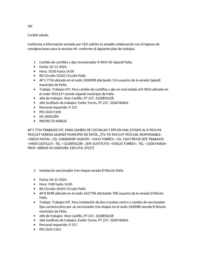 Jair Semana 49 | PDF