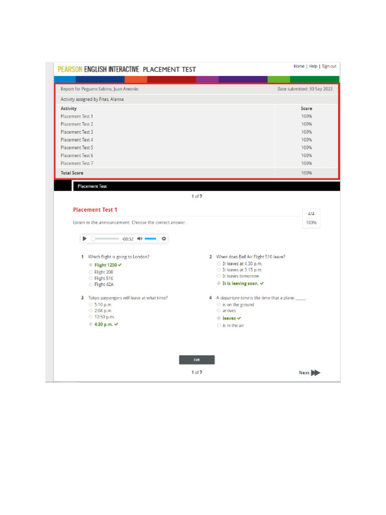 Test de Inglesh | PDF