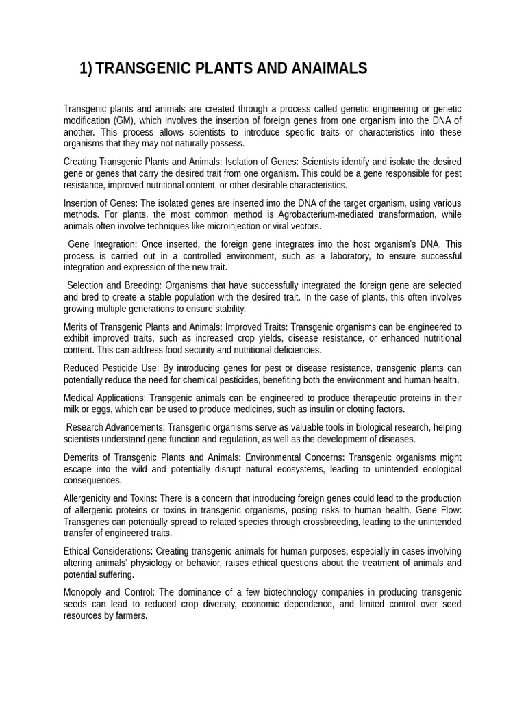 UNIT_4_BIOLOGY_FOR_ENGG[1] | PDF | Biosensor | Genetically Modified ...