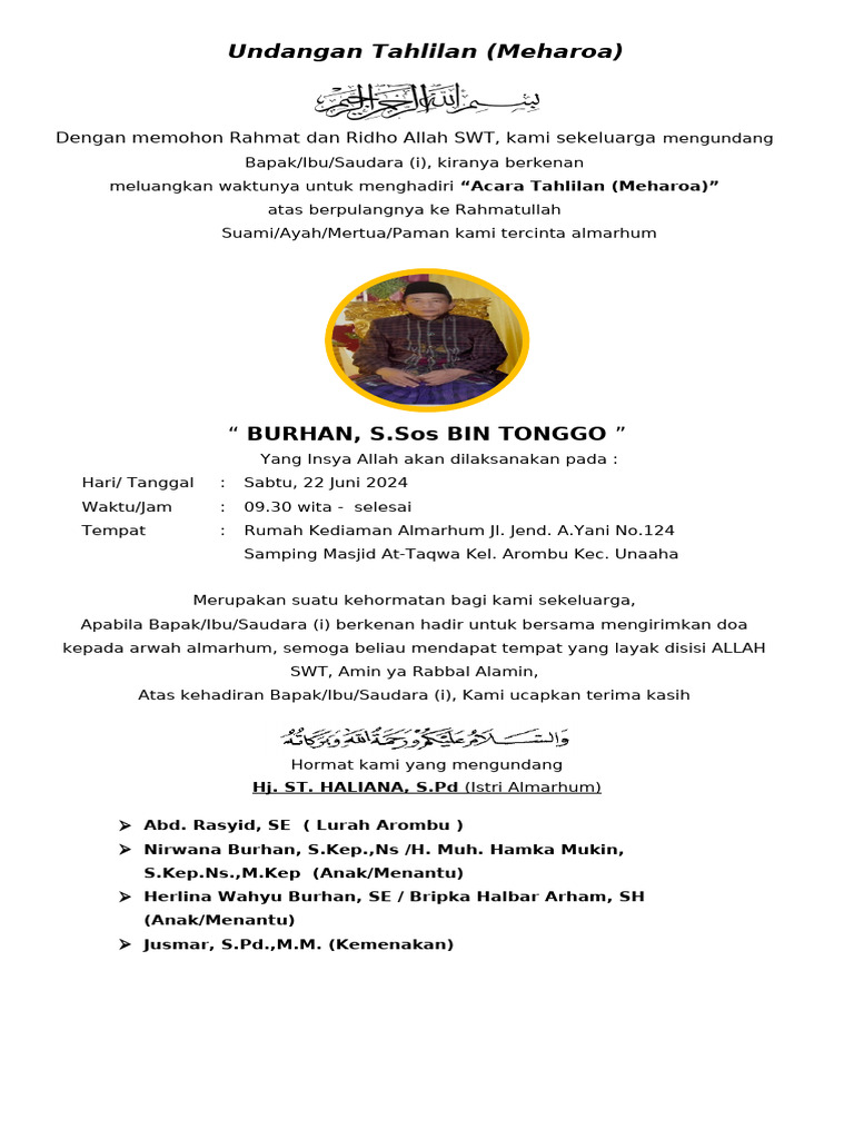 Konsep Undangan Tahlilan 2 | PDF