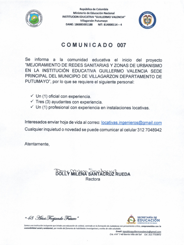 Comunicado 007 | PDF