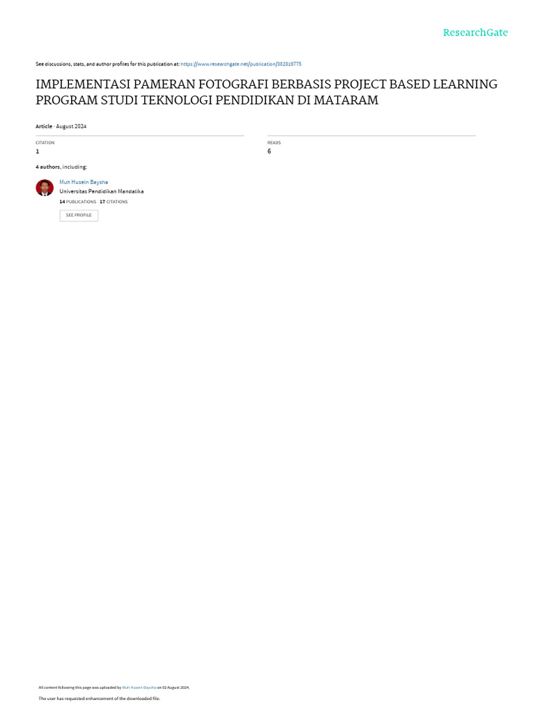 IMPLEMENTASIPAMERANFOTOGRAFIBERBASISPROJECTBASEDLEARNINGPROGRAMSTUDITEKNOLOGIPENDIDIKANDIMATARAM ...