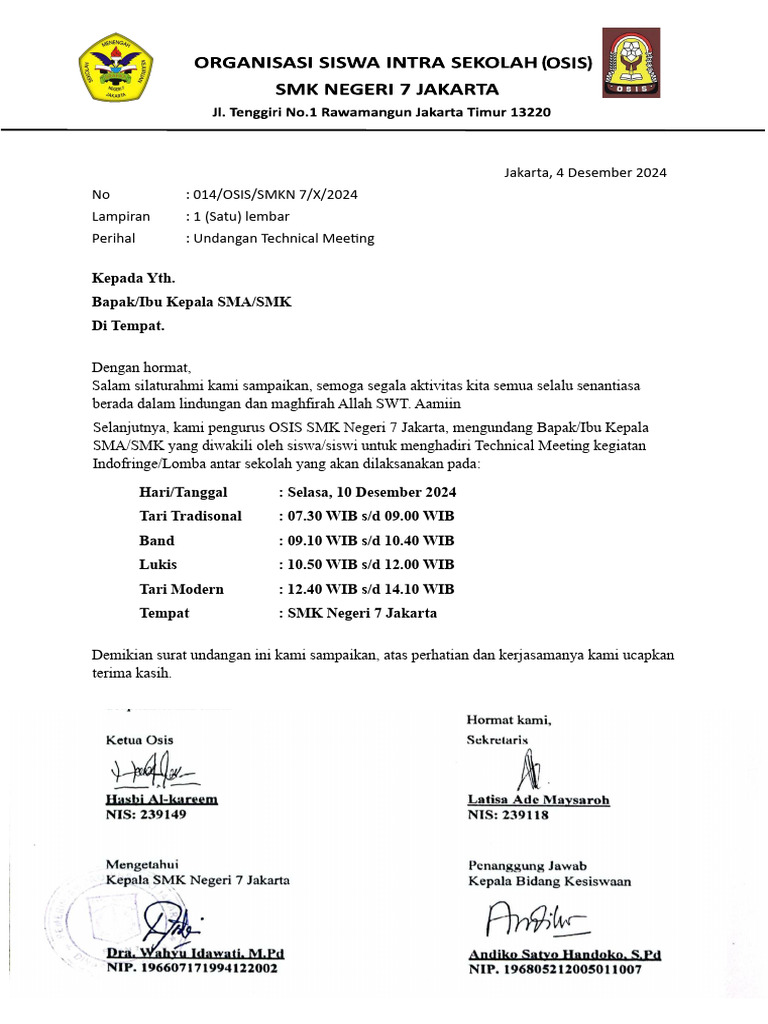 Surat Undangan TM | PDF