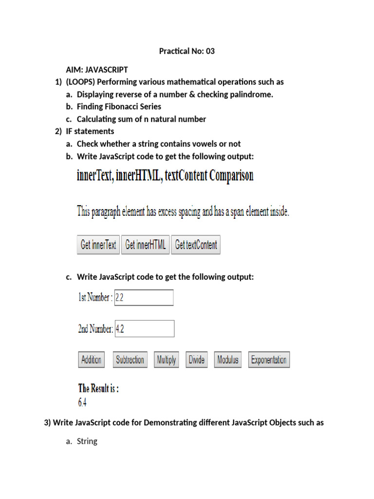 Practical No 3 Javascript | PDF