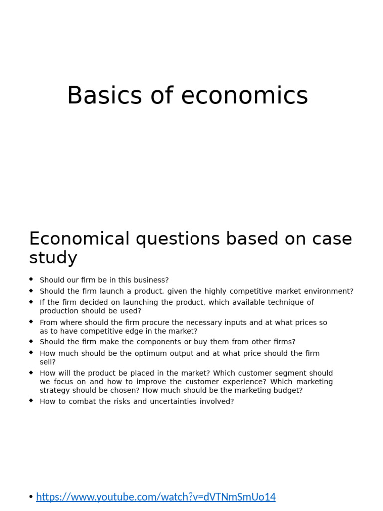 Basics of Economics | PDF | Economics | Capital (Economics)
