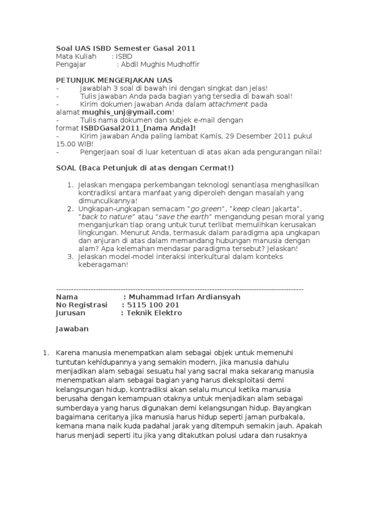 Uas Isbd | PDF | Ilmu Sosial
