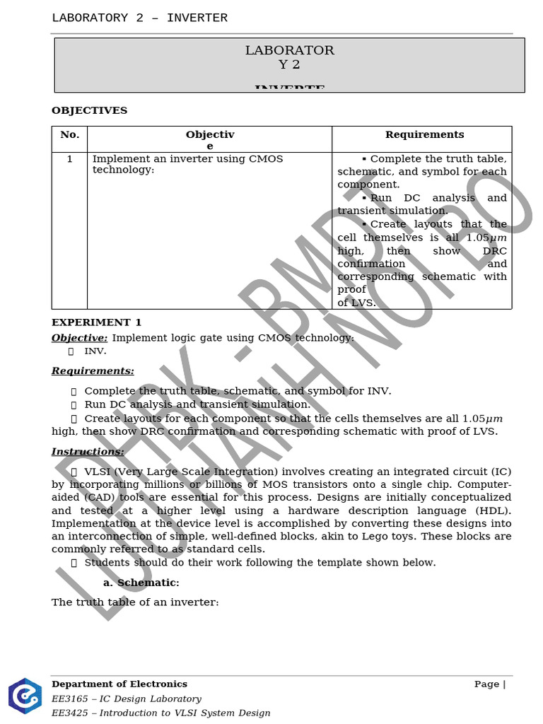 241 EE3165 EE3425 ICDesign Lab2 Eng Updated 12112024 | PDF | Integrated Circuit | Cmos