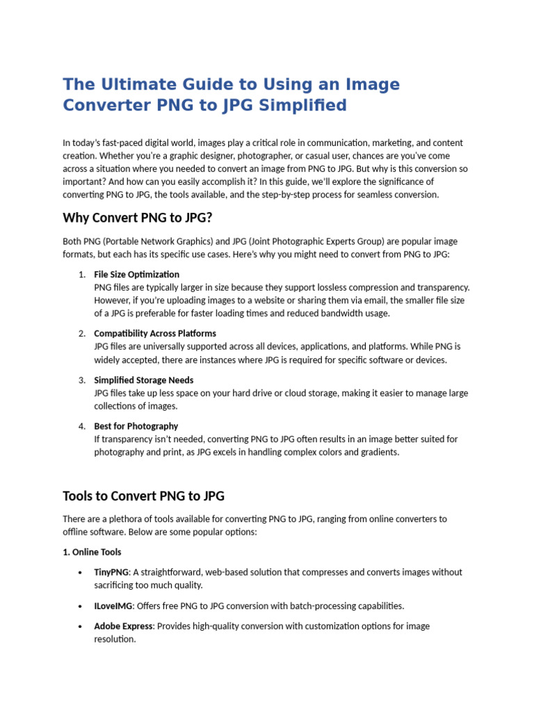 Image Converter PNG To JPG Easily & Quickly | PDF | Adobe Photoshop ...