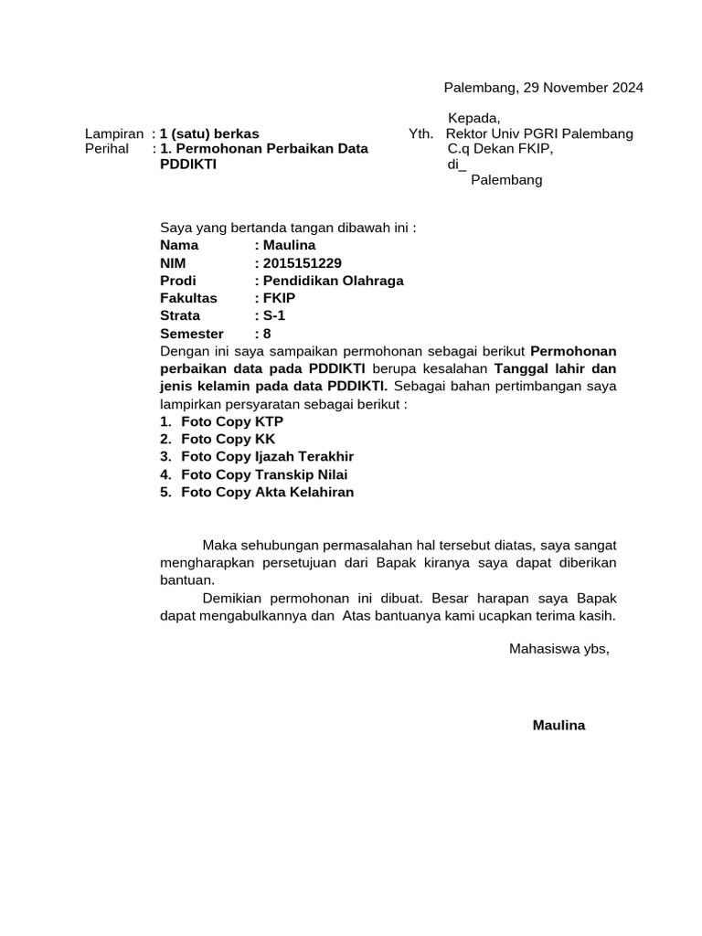 surat_Perbaikan_data_PDDIKTI_-_Copy[1] | PDF