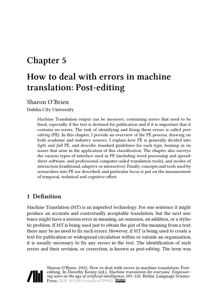 O'Brien - How To Deal With Errors | PDF | Translations | Linguistics
