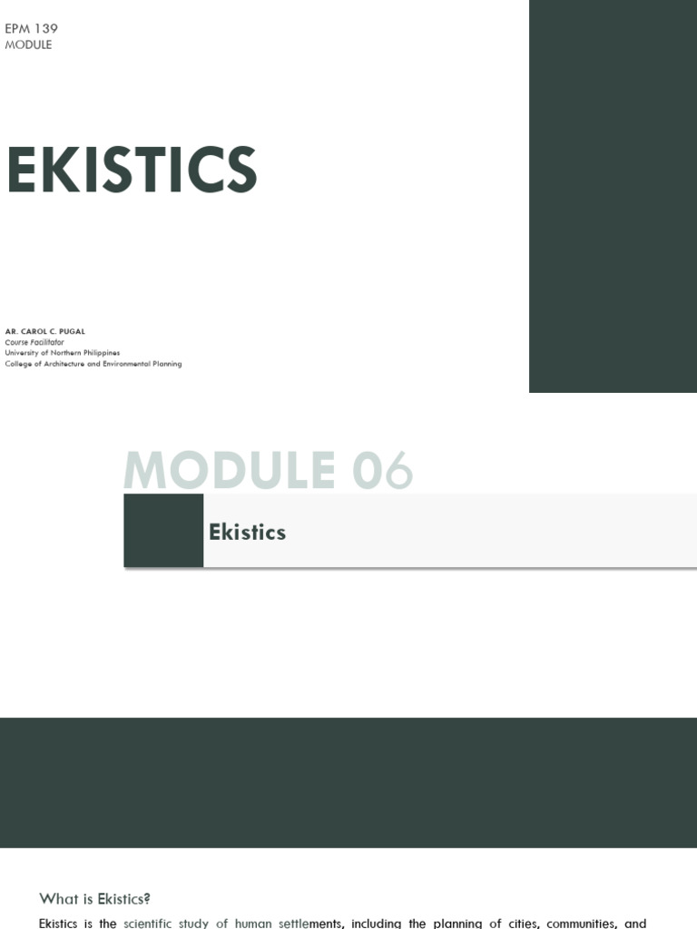 Understanding Ekistics in Urban Planning | PDF