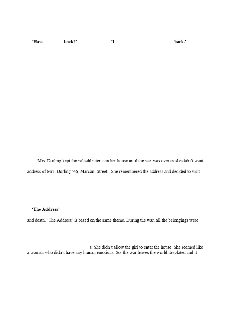 The Address English Chapter | PDF