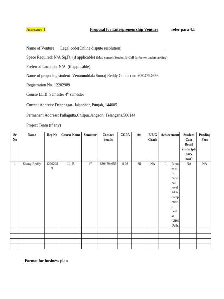 Annexure I Proposal Form (1) Copy | PDF | Marketing | Competitive Advantage
