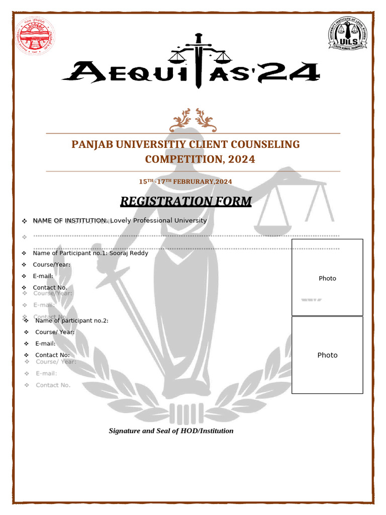 Client Counselling Registration Form | PDF
