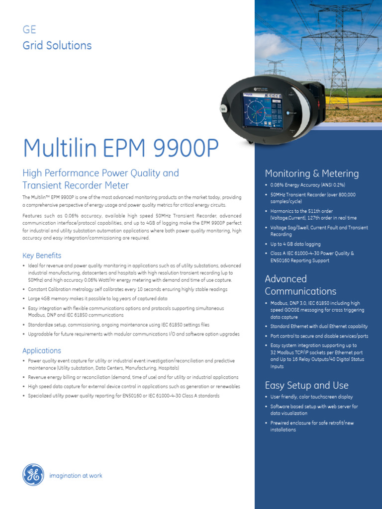 Multilin EPM 9900P - 03 10 2019 | PDF | Electrical Engineering ...