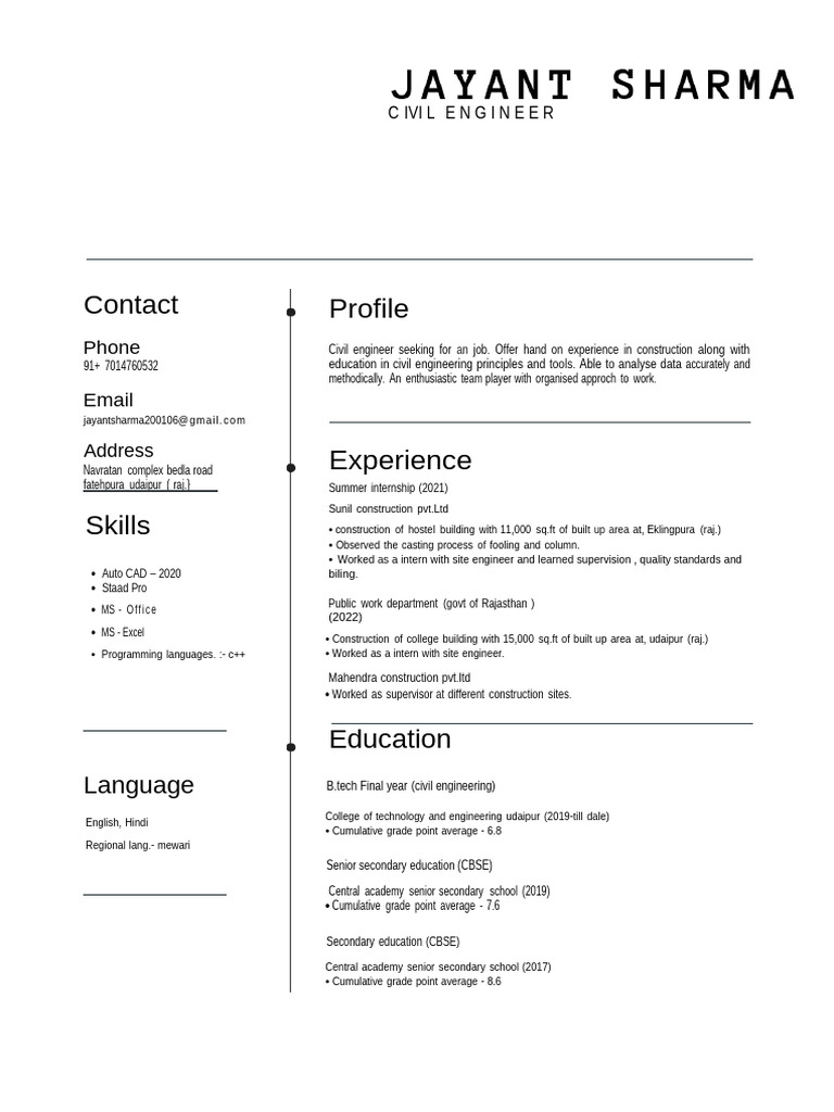 Jayant Sharma Cv | PDF