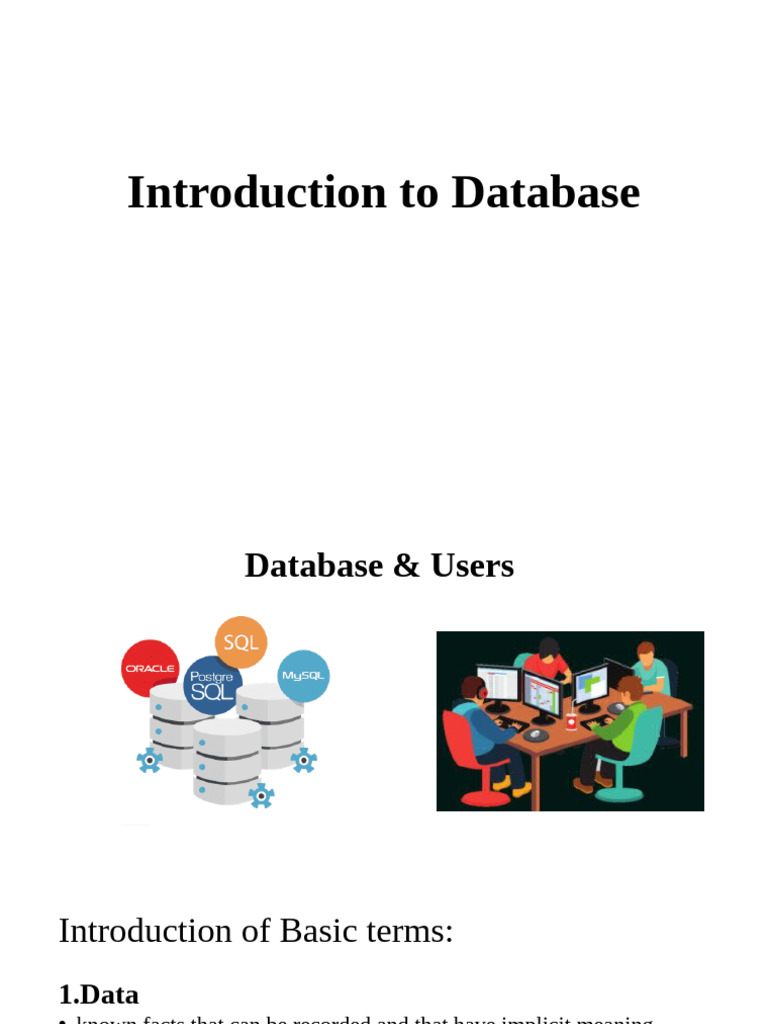 1.database and Users | PDF | Databases | Database Transaction