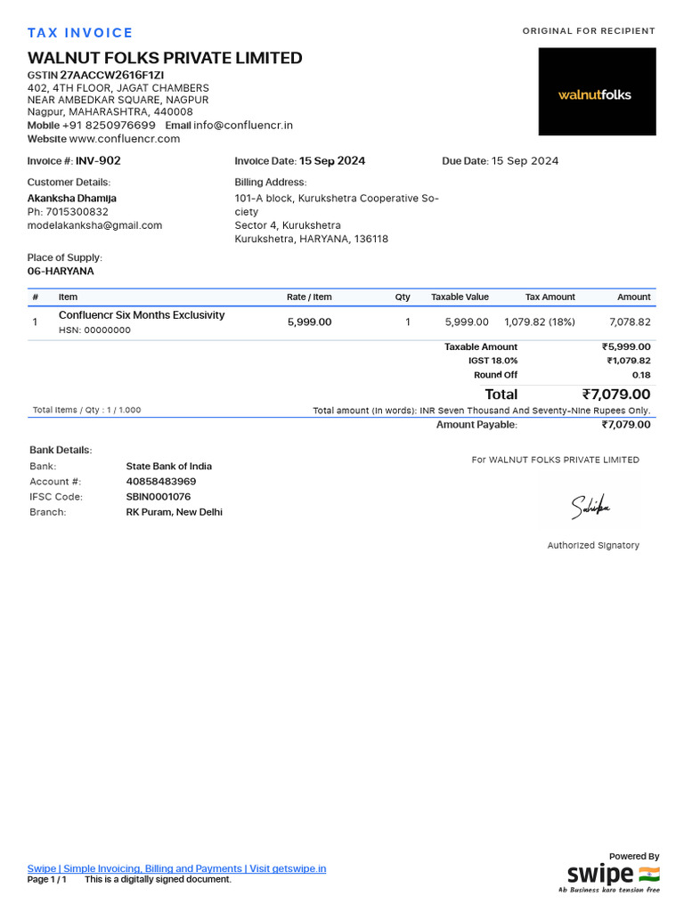 Akanksha Dhamija Walnut Folks (Confluencr) Exclusive Contract | PDF ...