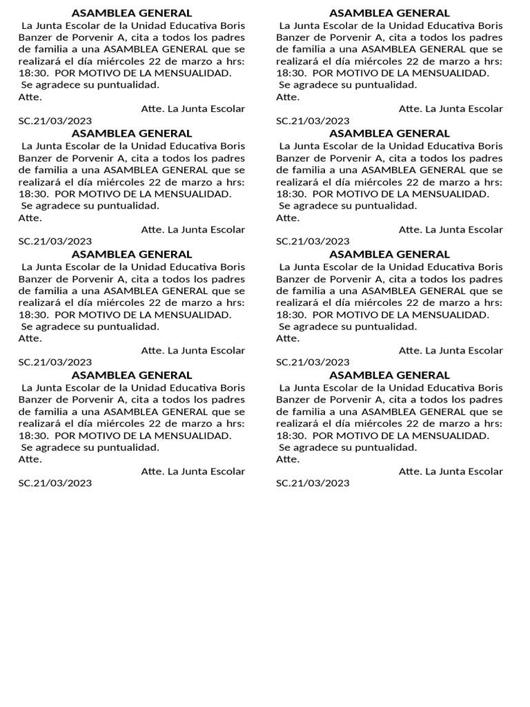 Asamblea Gerneral | PDF