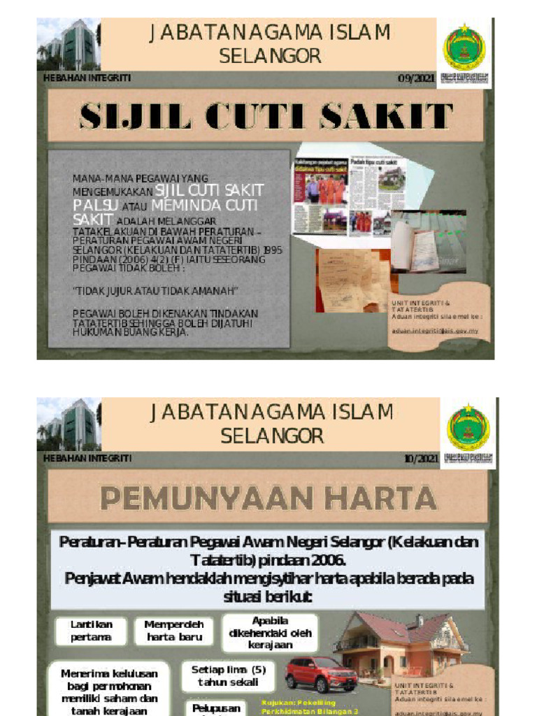 Poster Hebahan Integriti Siri 9 Dan 10 Tahun 2021 | PDF