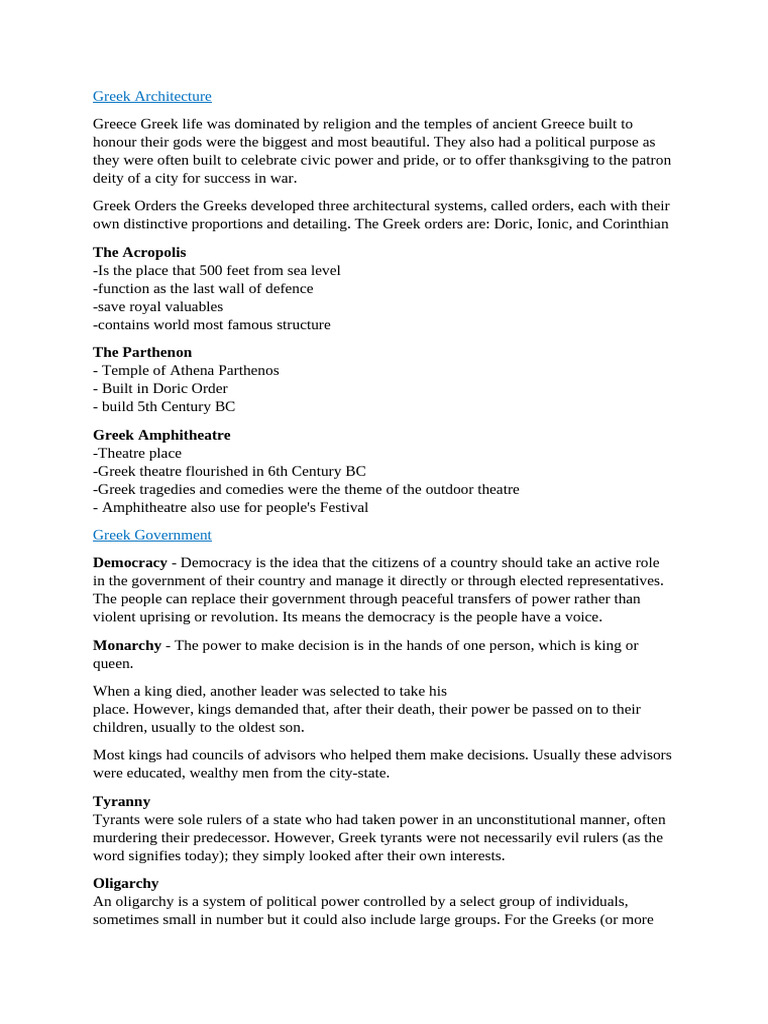 Greek Architecture and Gomen | PDF | Tyrant | Ancient Greece