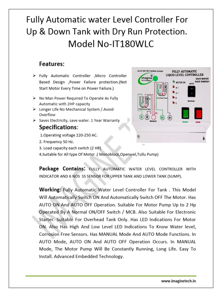 Fully Automatic Water Level Controller | PDF