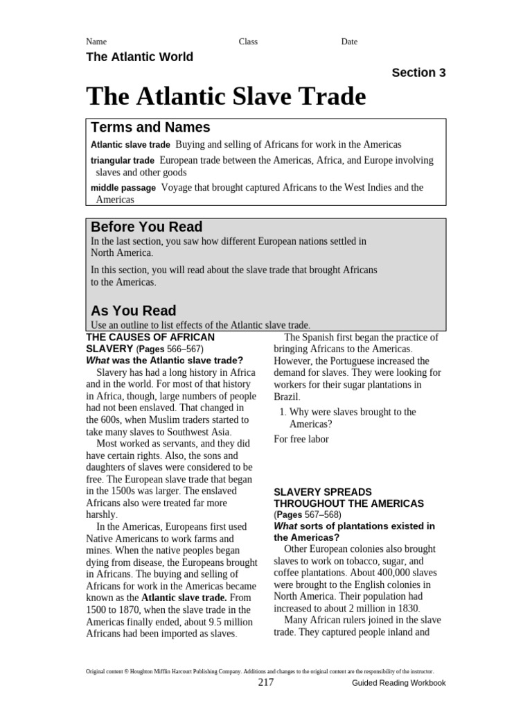 Atlantic Slave Trade Overview | PDF | Atlantic Slave Trade | Slavery