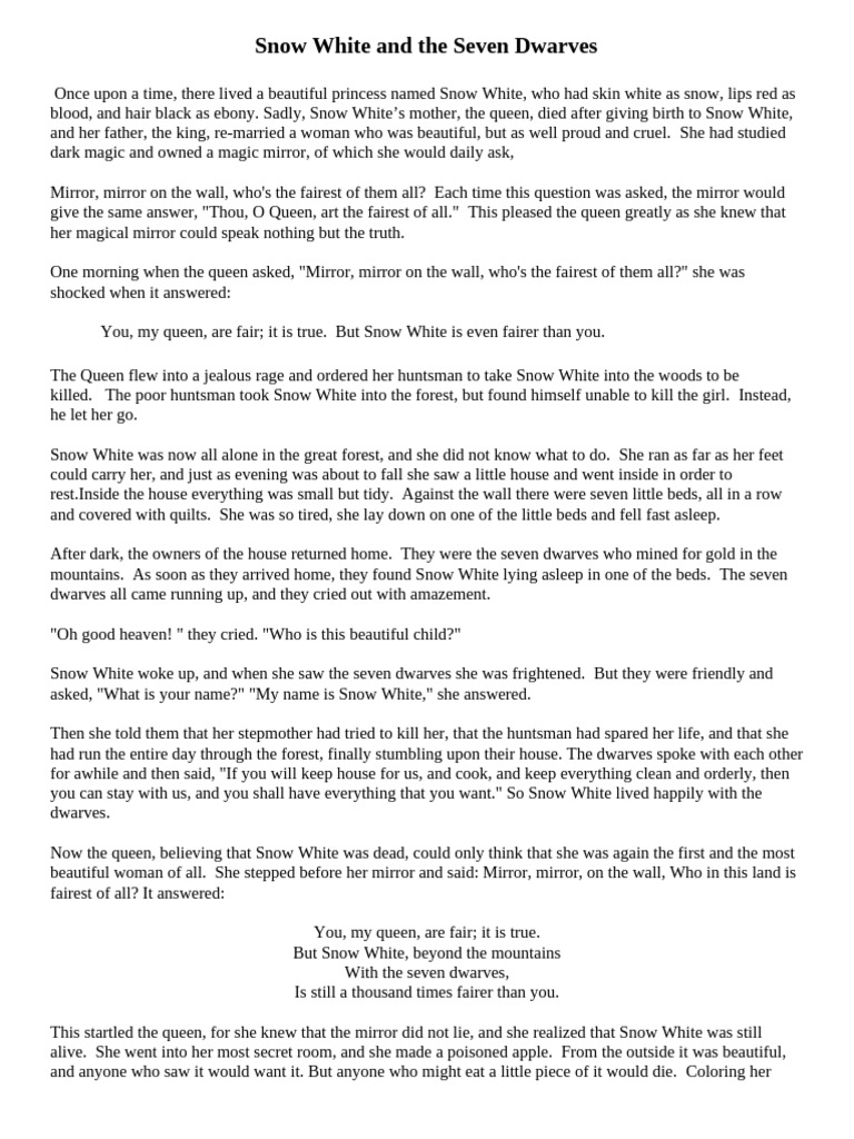 Copy of Snow White | PDF | Snow White