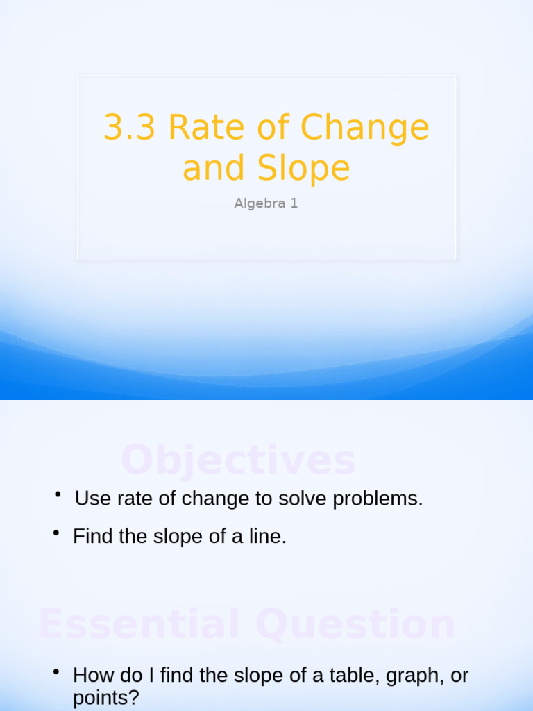 Understanding Slope and Rate of Change | PDF | Derivative | Applied ...