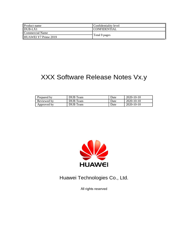 HUAWEI DUB-LX1 8.2.0.176 (C185CUSTC185D1) Software Release Notes | PDF ...