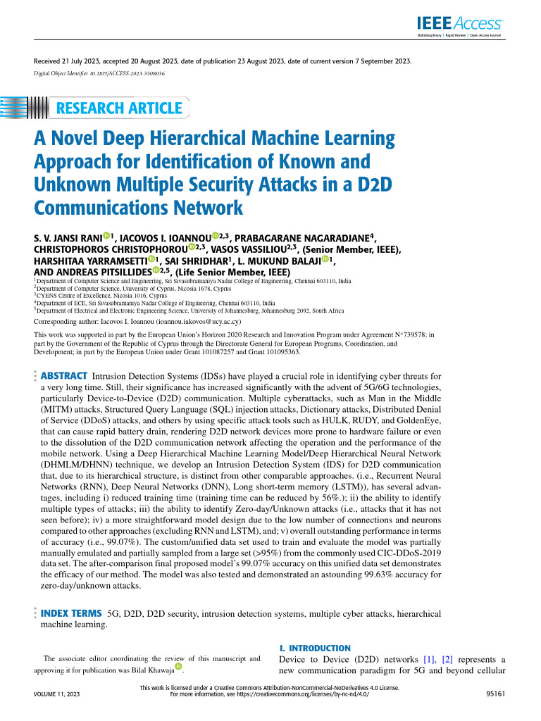 A Novel Deep Hierarchical Machine Learning Approach For Identification of Known and Unknown ...