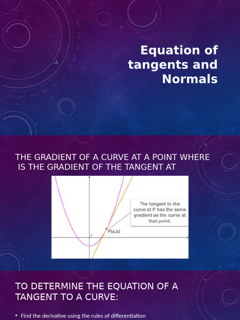 Equation of Tangents and Normals | PDF