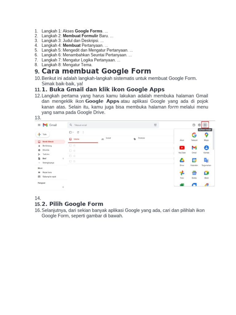 CARA MEMBUAT GOOGLE FORM | PDF