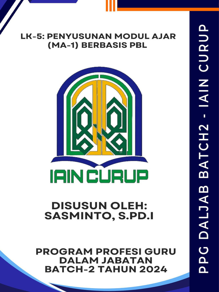 LK 5 Tugas Penyusunan Modul Ajar (MA-1) Berbasis PBL (Pilihan 1) | PDF