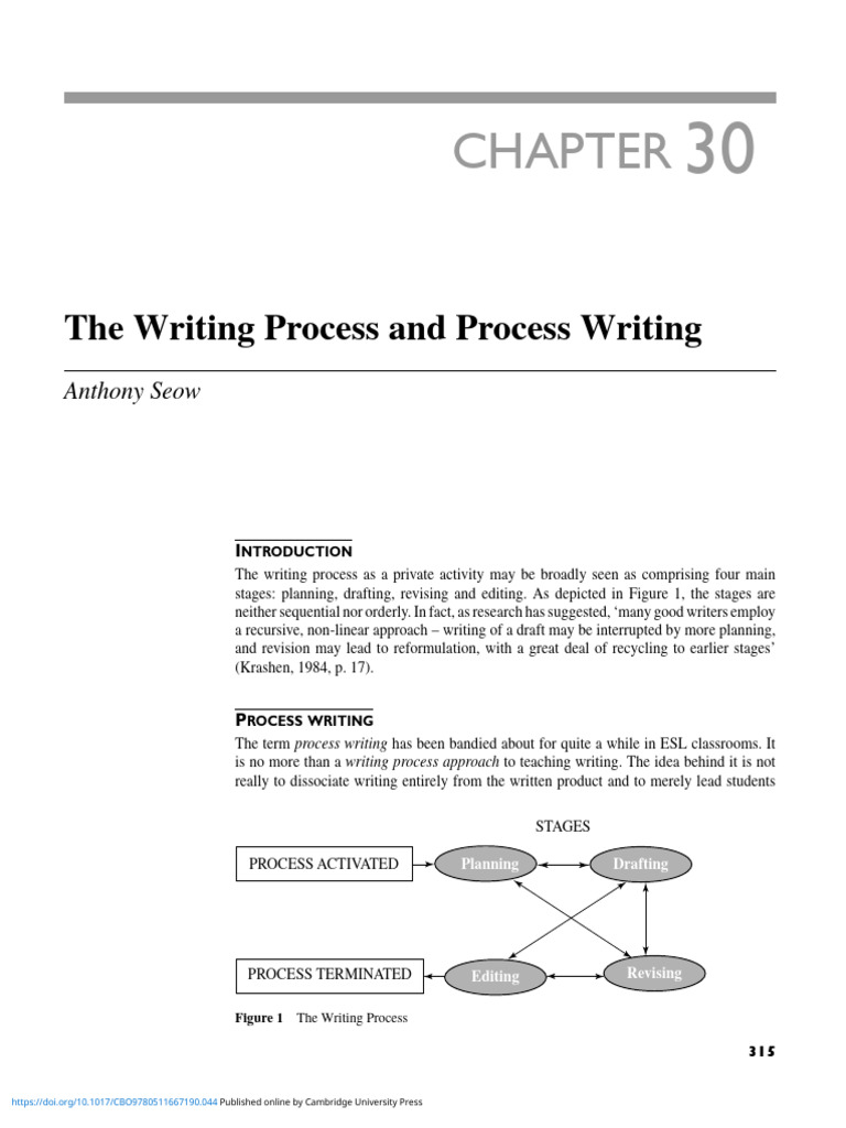 Chapter 30 - The Writing Process and Process Writing | PDF | Verb | Question