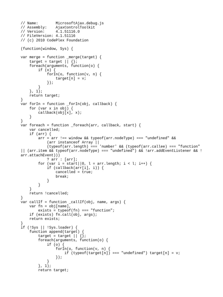 Name MicrosoftAjax - Debug.js | PDF | Parameter (Computer Programming) | Computer Programming