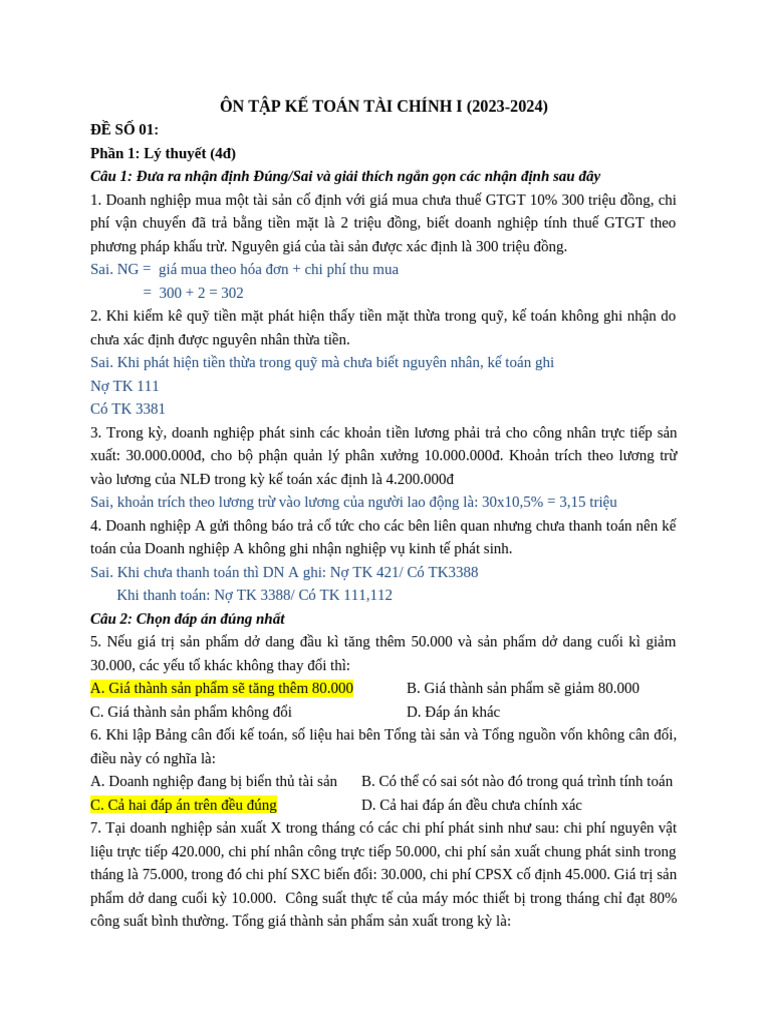 De On Tap KTTC1 2023 2024 | PDF