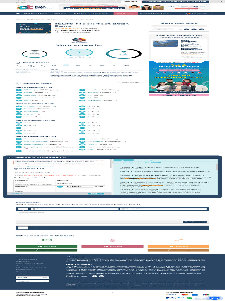 IELTS Mock Test 2024 June Listening Practice Test 1 | PDF ...